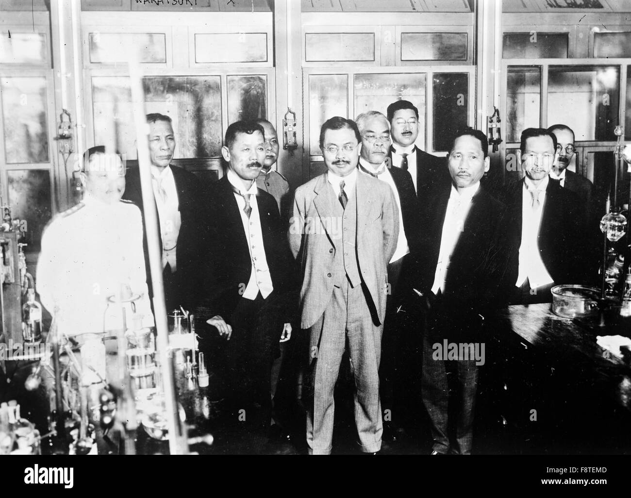 Japanese cabinet members, shows Japanese politician Baron Wakatsuki ...