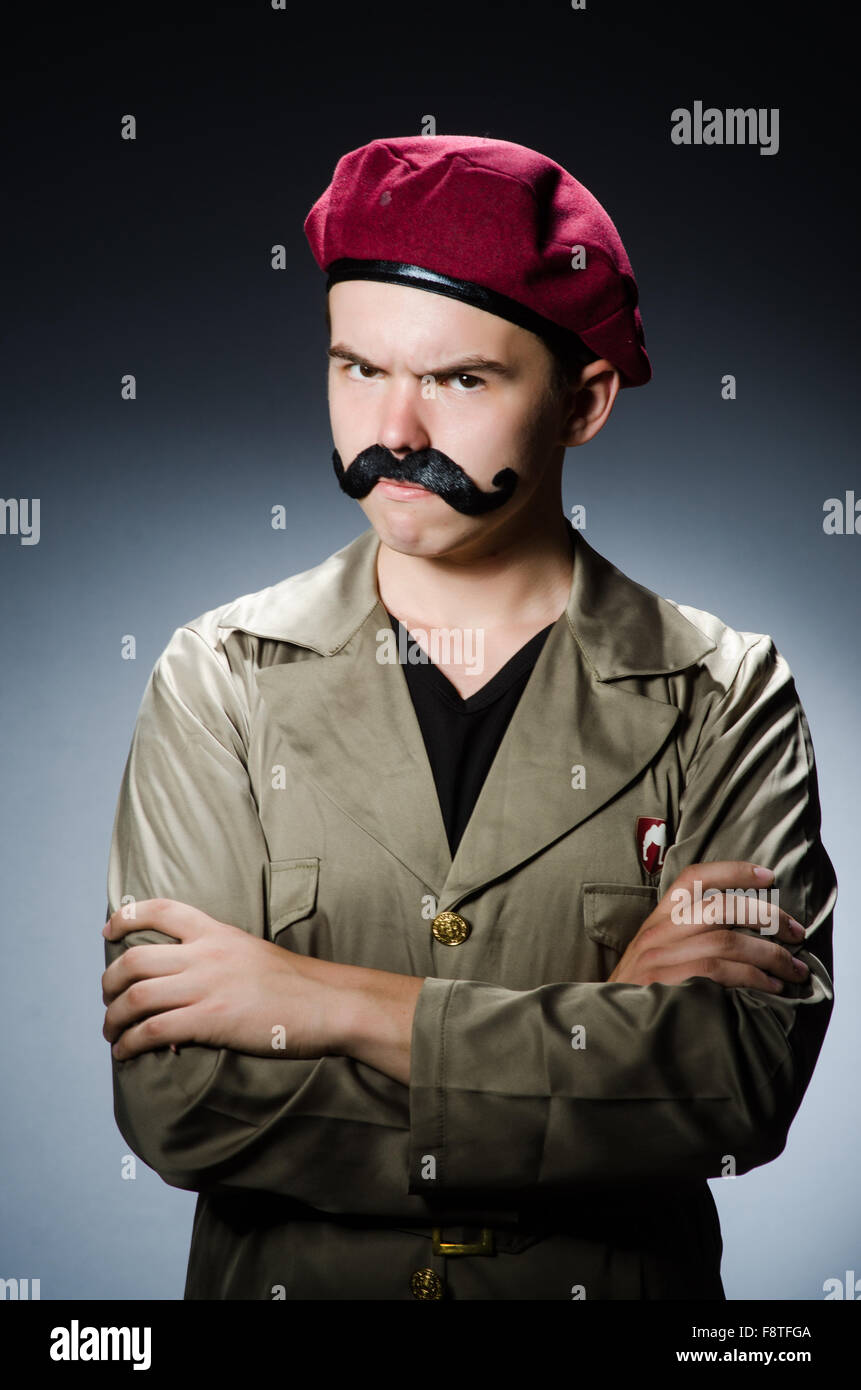 Funny soldier in military concept Stock Photo - Alamy