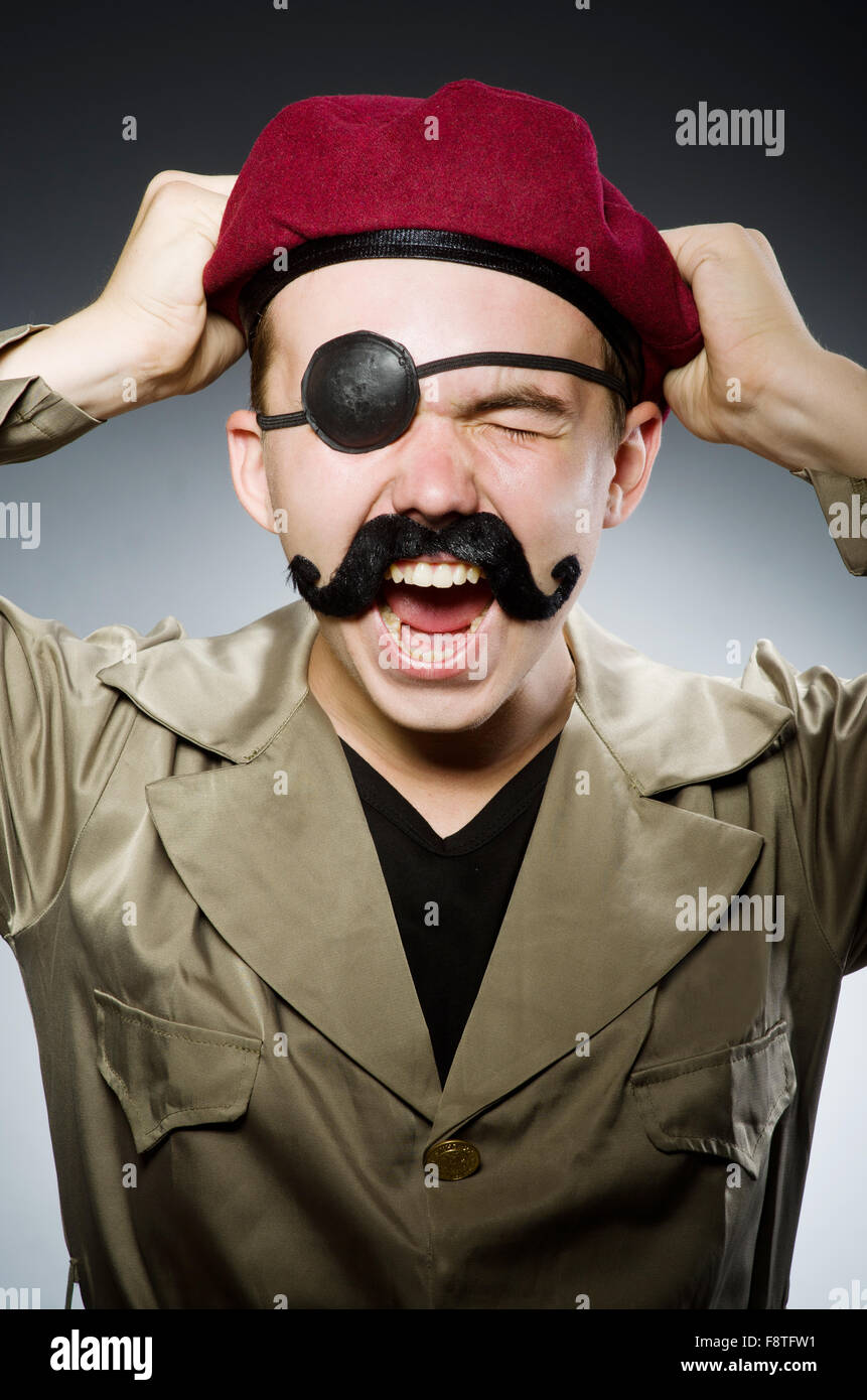 Funny soldier in military concept Stock Photo - Alamy