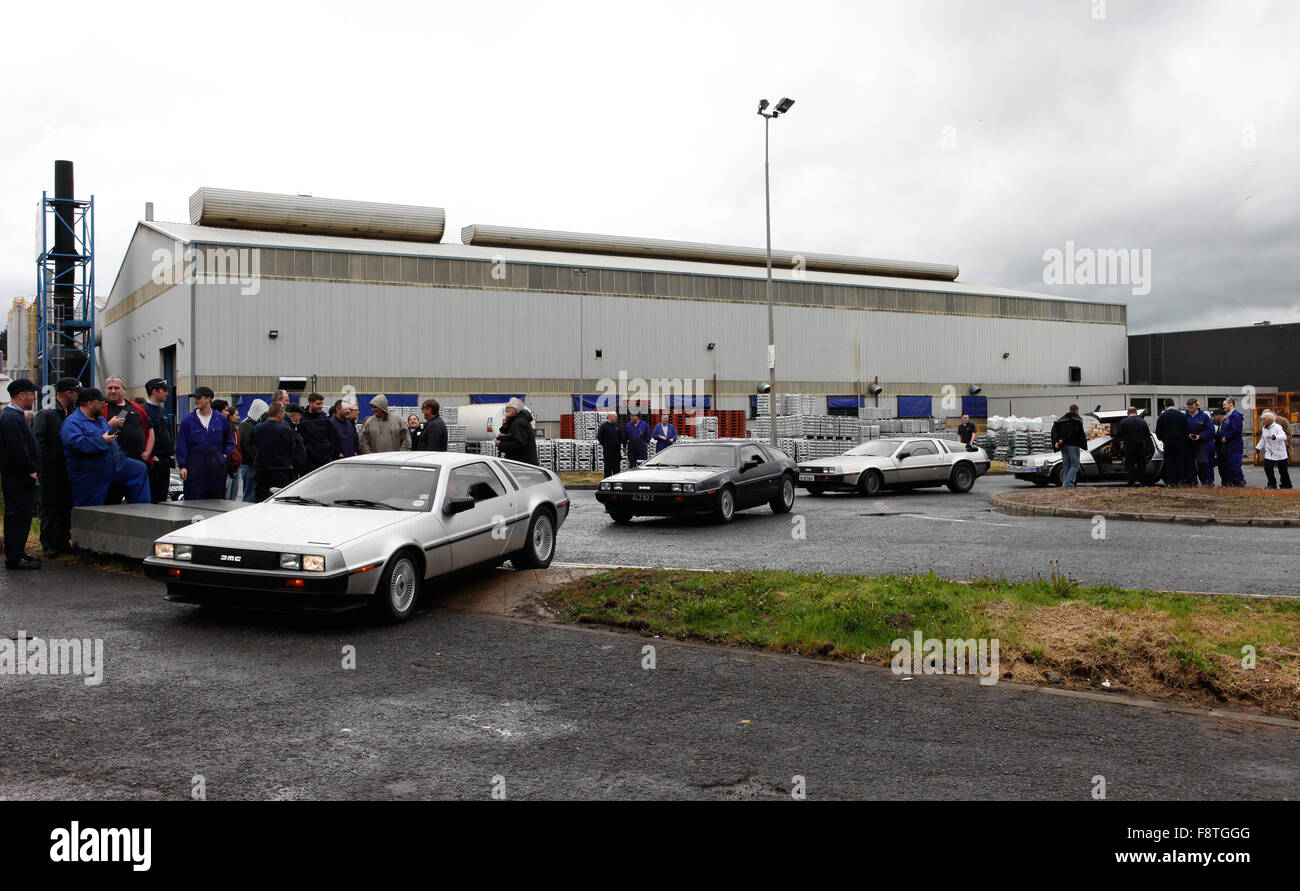DeLorean cars return to the original Dunmurry Factory in Belfast where ...