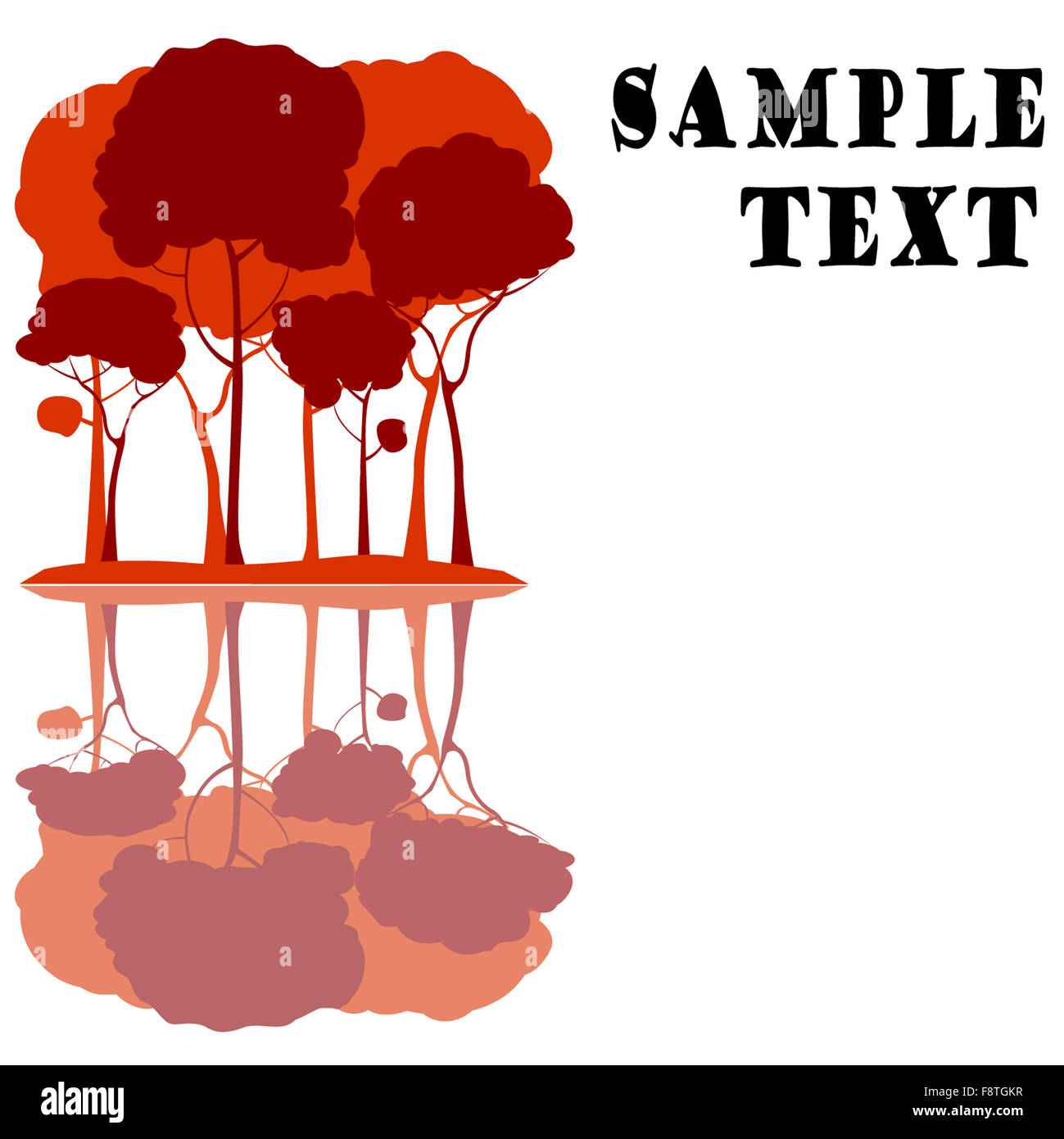 Stylized red trees Cut Out Stock Images & Pictures - Alamy