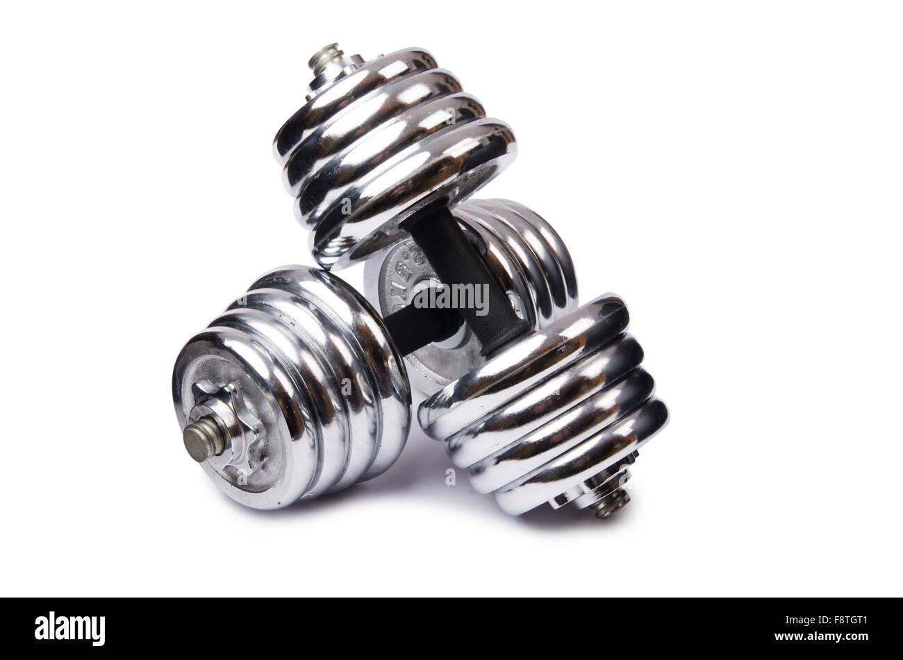 Dumbbells isolated on the white background Stock Photo - Alamy