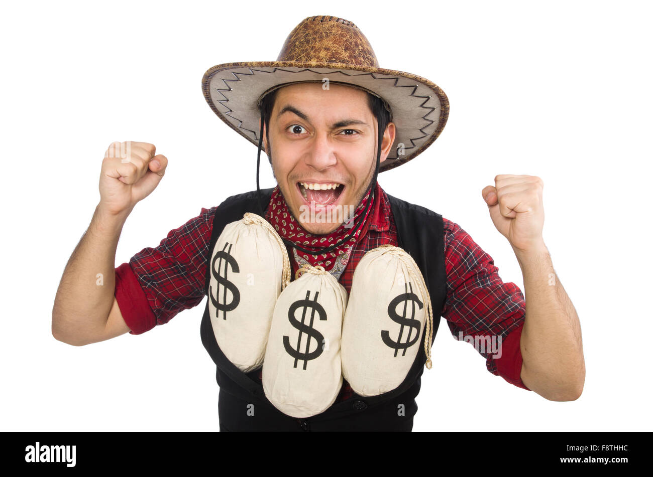 Money bag cowboy isolated hi-res stock photography and images - Alamy