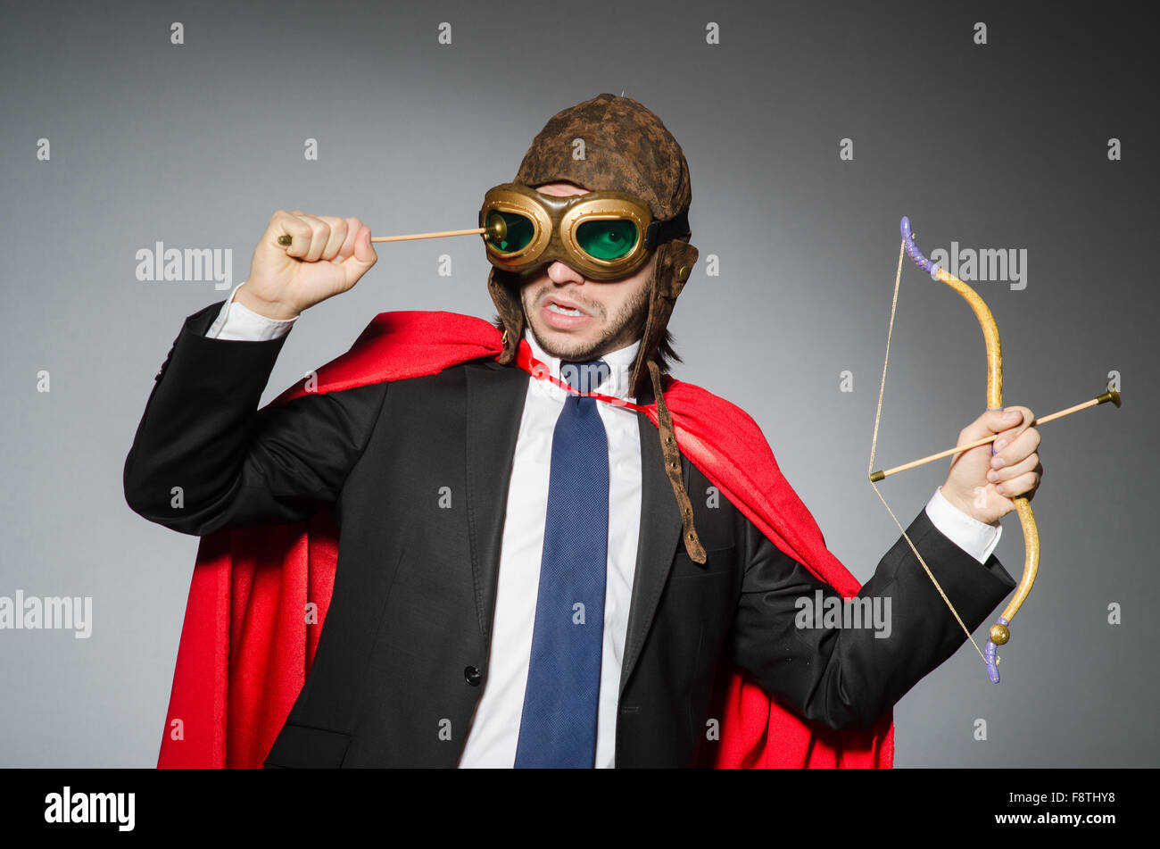 Man wearing red clothing in funny concept Stock Photo - Alamy