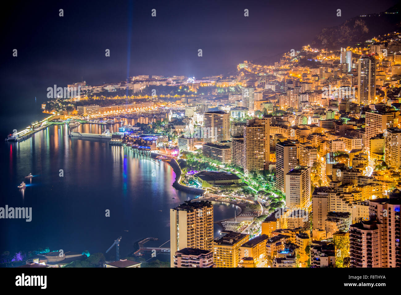 Night view of Monaco from mountain Stock Photo - Alamy