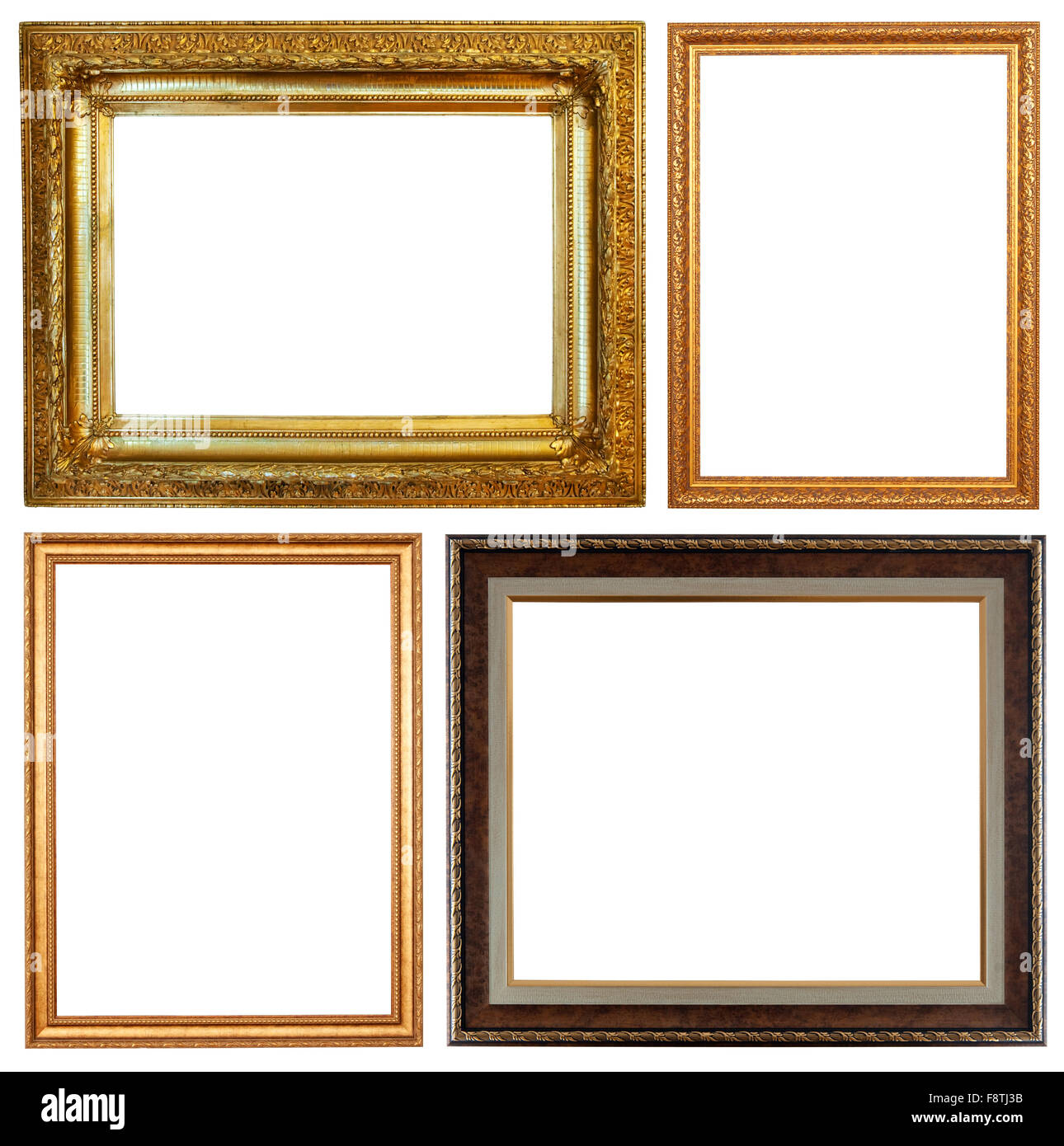 Set of few picture frames. Isolated over white background with clipping ...