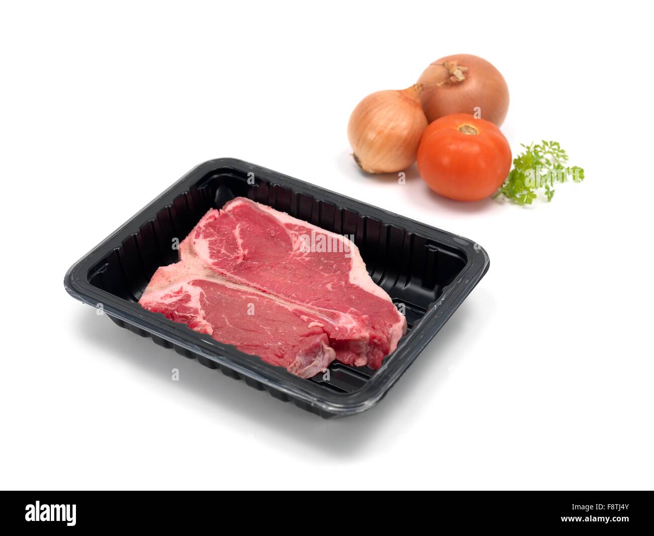 Packaged T Bone Steak Stock Photo - Alamy