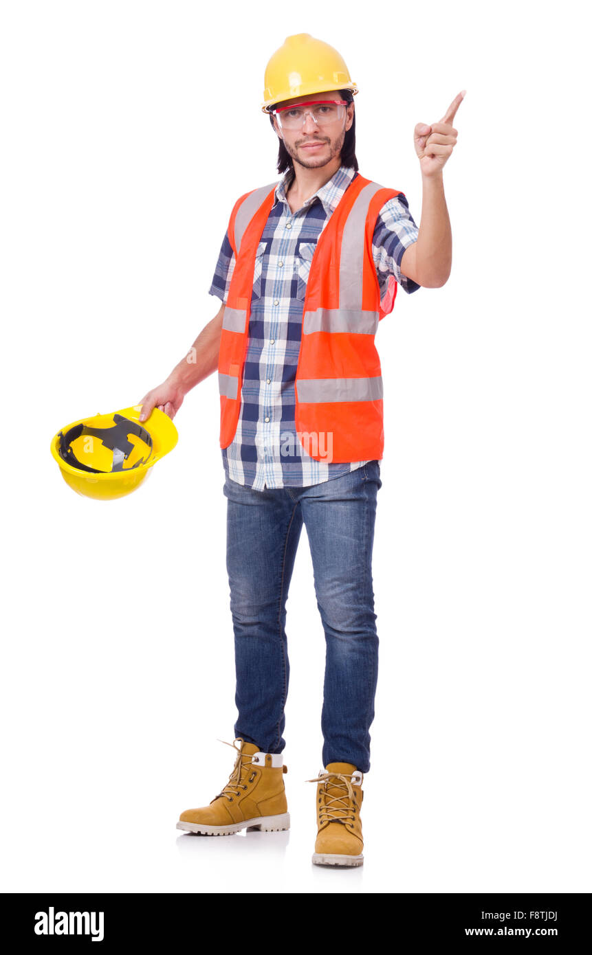 Worker helmet safety googles Cut Out Stock Images & Pictures - Alamy