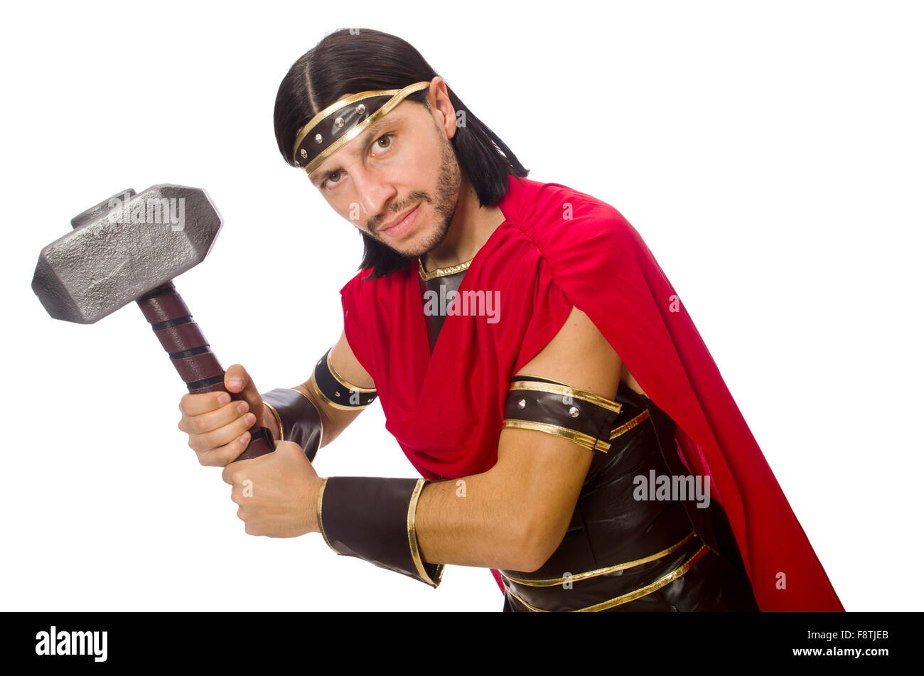 Gladiator with hammer isolated on white Stock Photo - Alamy