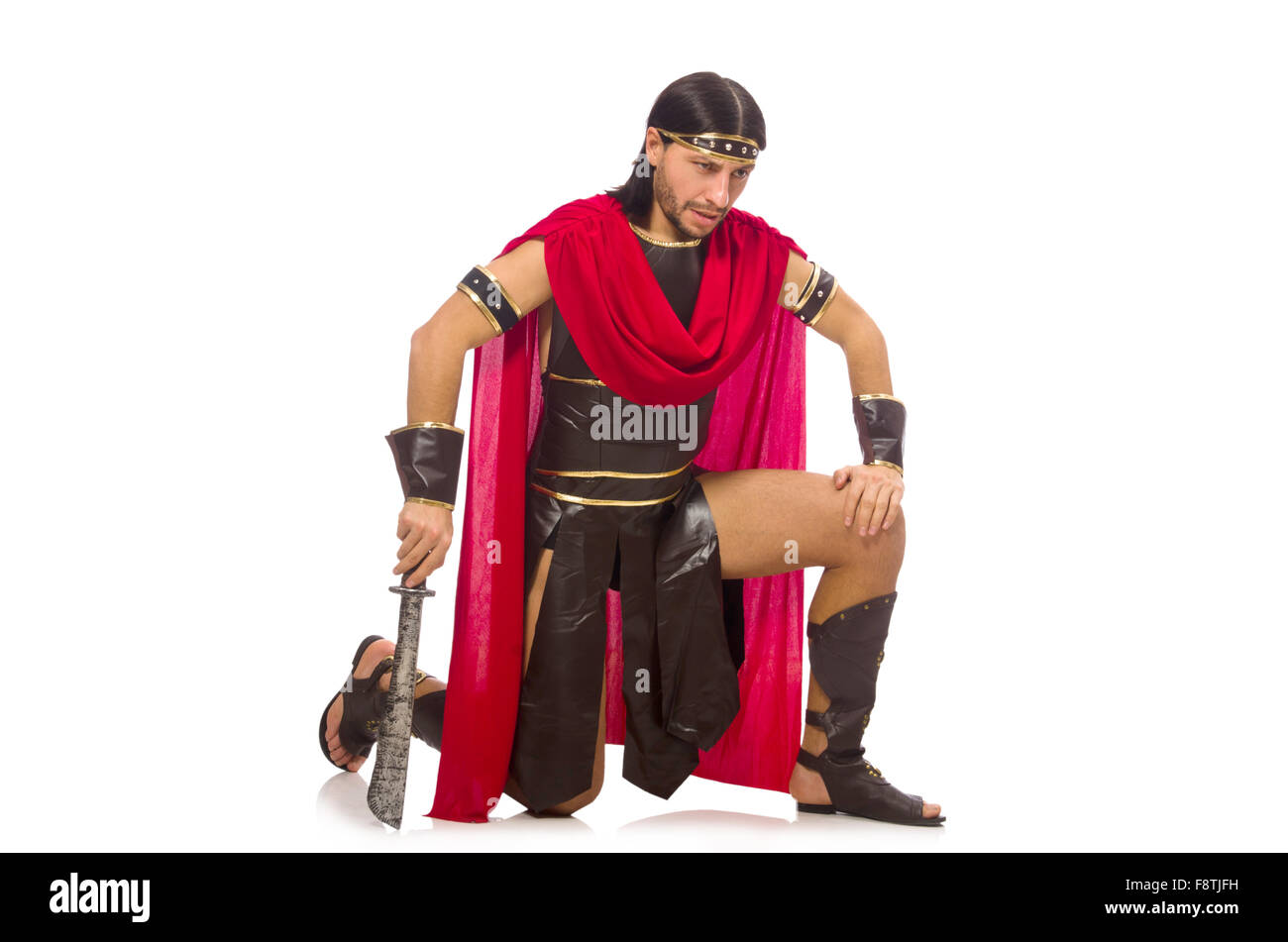 Roman soldier holding sword Cut Out Stock Images & Pictures - Alamy
