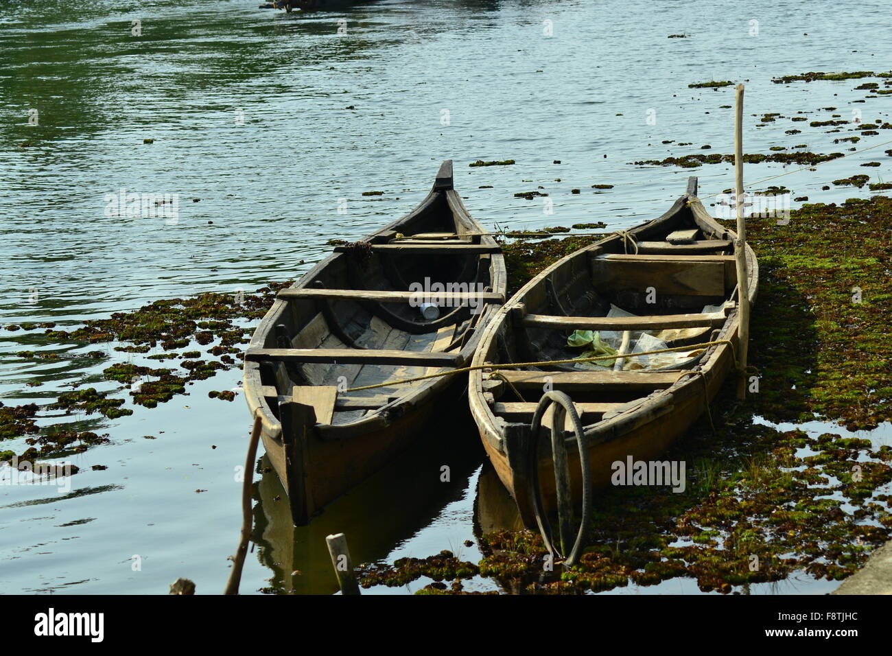 Two wooden boat together Stock Photo - Alamy