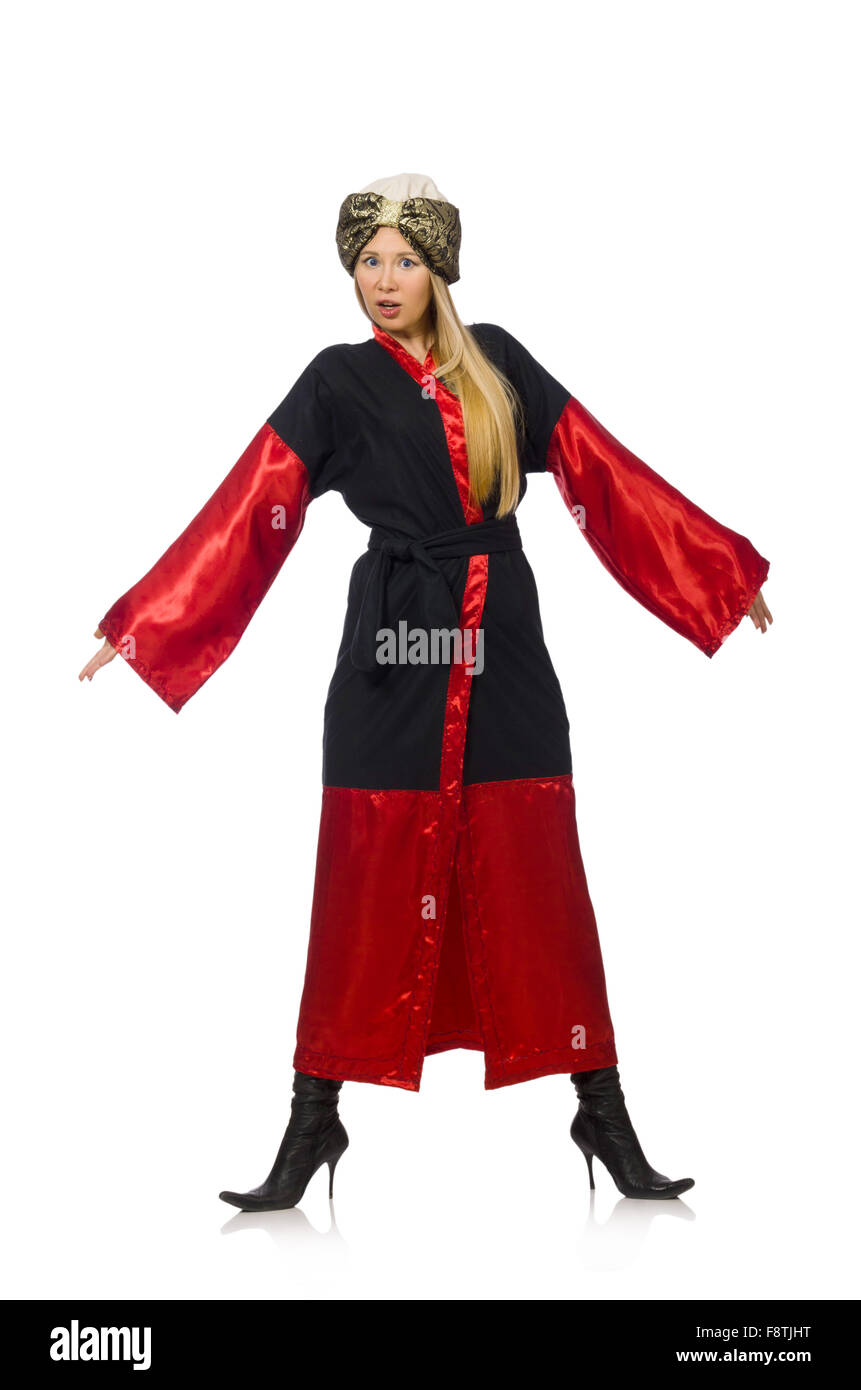 Female magician isolated on white Stock Photo - Alamy