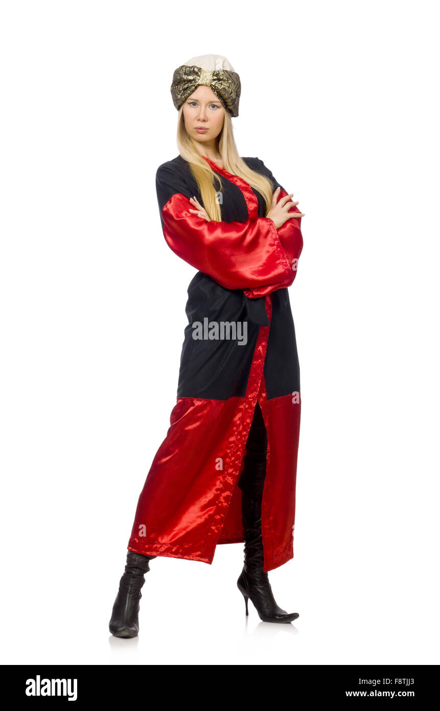 Female magician isolated on white Stock Photo - Alamy