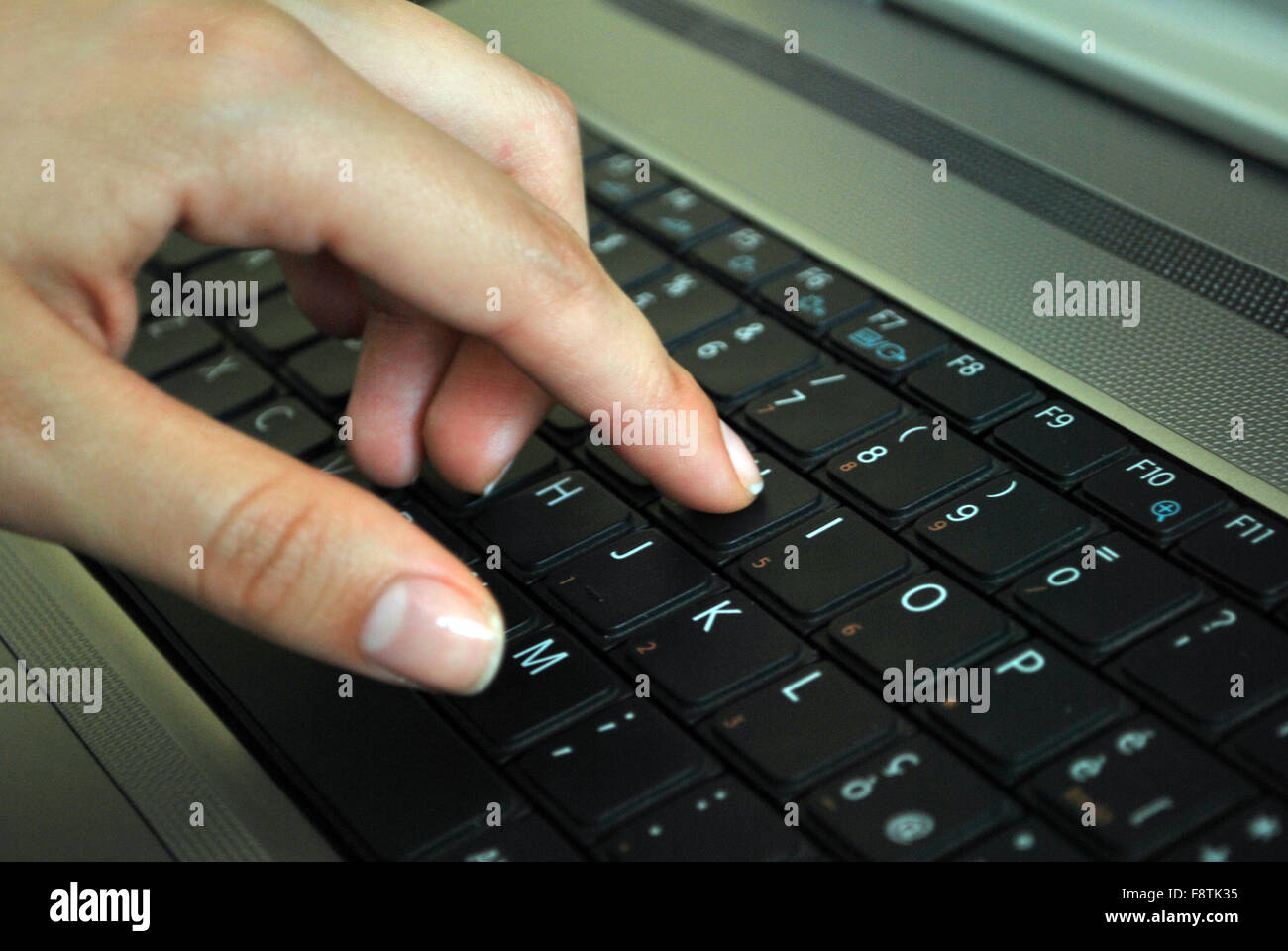 Fingers On Keyboard Stock Photo - Alamy