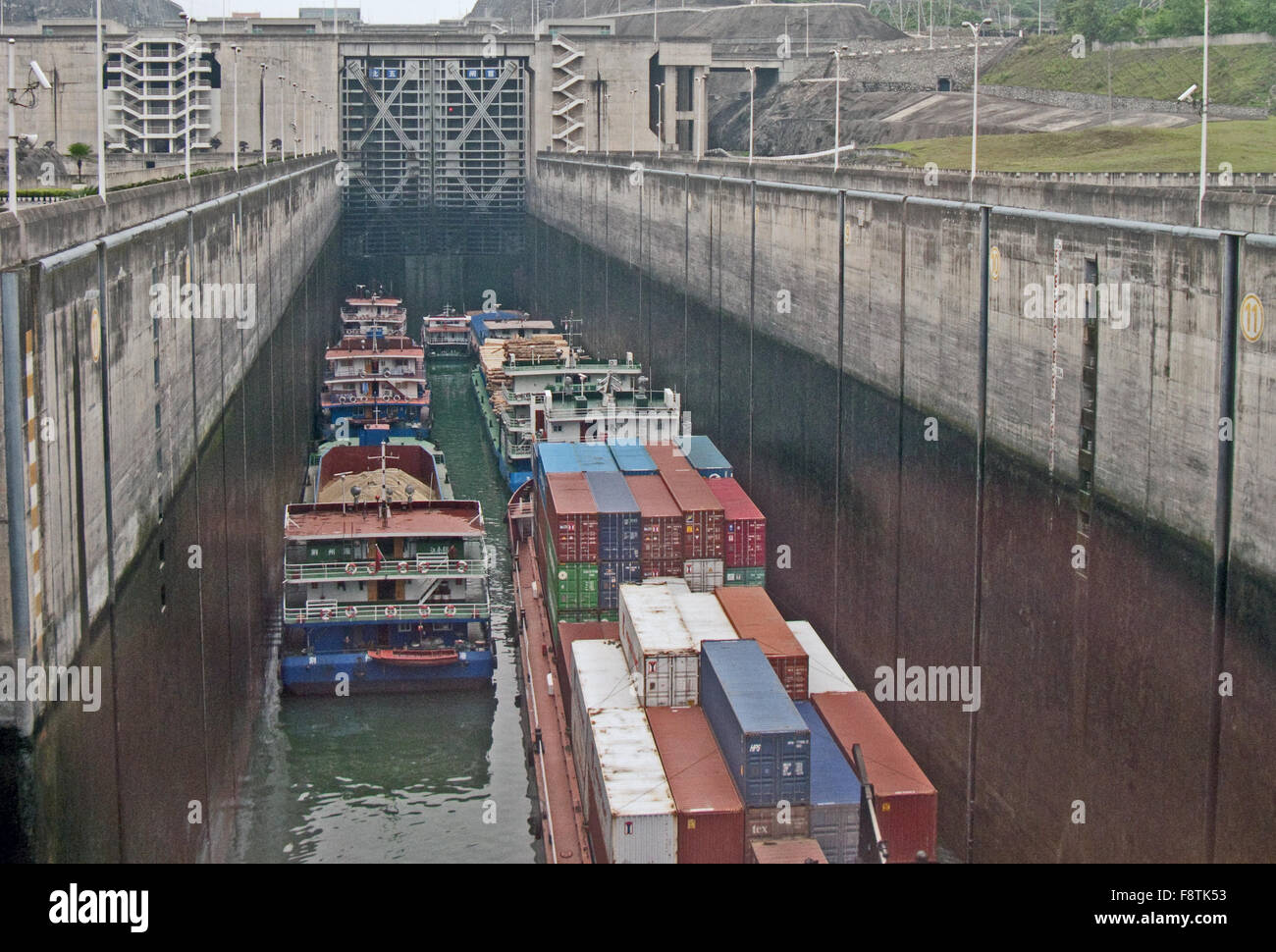 Yangtze River Chongqing, China, Three Gorges Dam, Ships Lock Stock ...