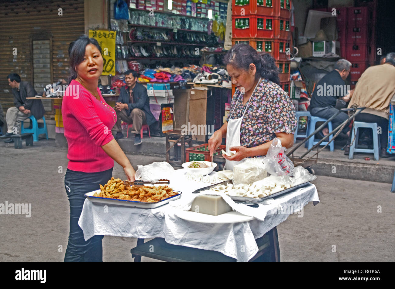 Chongqing, China, Asia, Food in Chinese Market Stall Stock Photo - Alamy