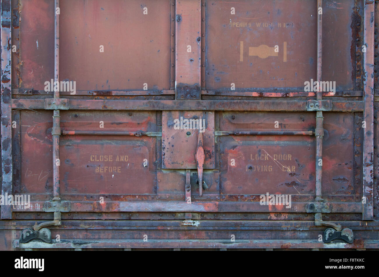 Red Railroad car door Stock Photo - Alamy