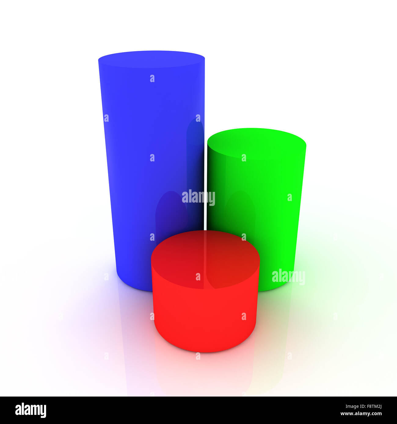 Three cylinders graph Stock Photo - Alamy