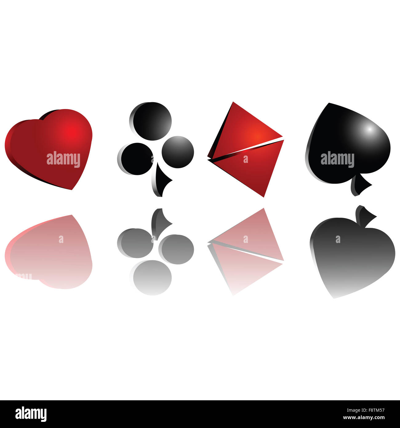 3d gambling cards symbols Stock Photo - Alamy