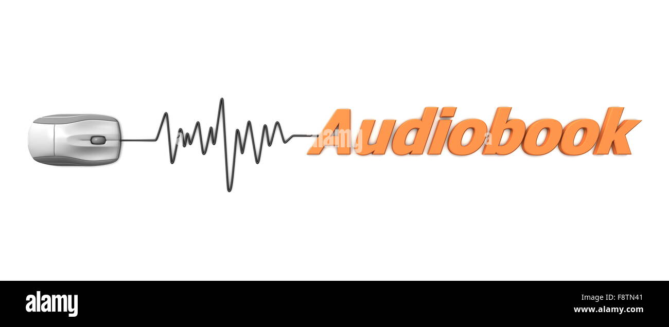 Word Audiobook with Grey Mouse - Orange Stock Photo - Alamy