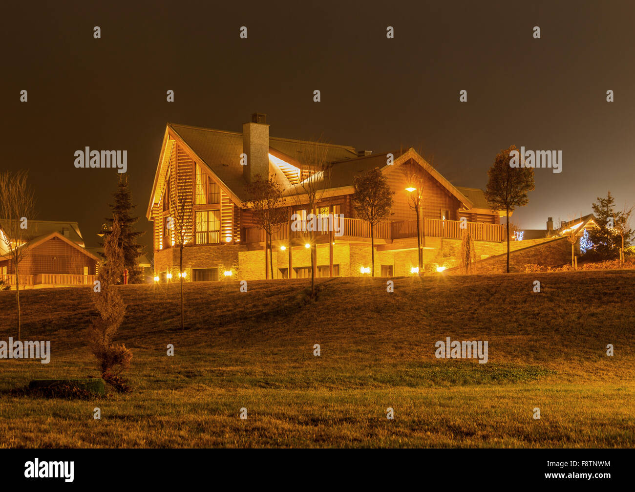 Nice modern house during evening hours Stock Photo - Alamy