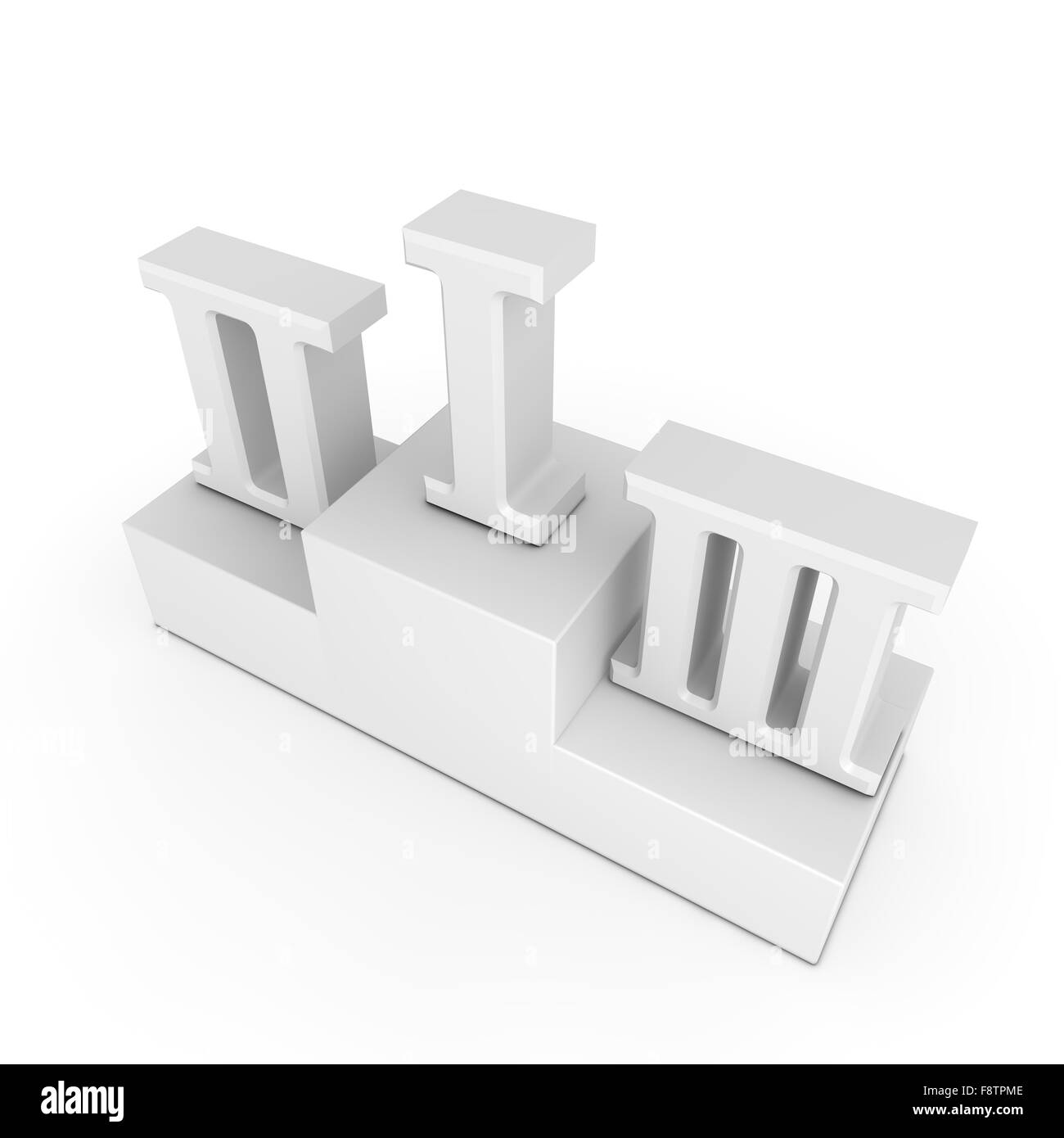 Victory Podium - Roman Numbers 1, 2, 3 - White Template Stock Photo - Alamy