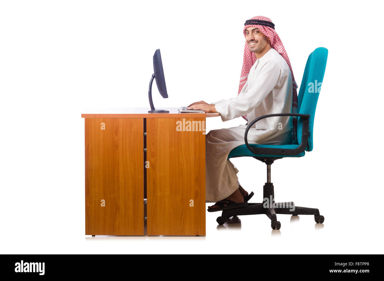 Arab businessman working on computer Stock Photo - Alamy
