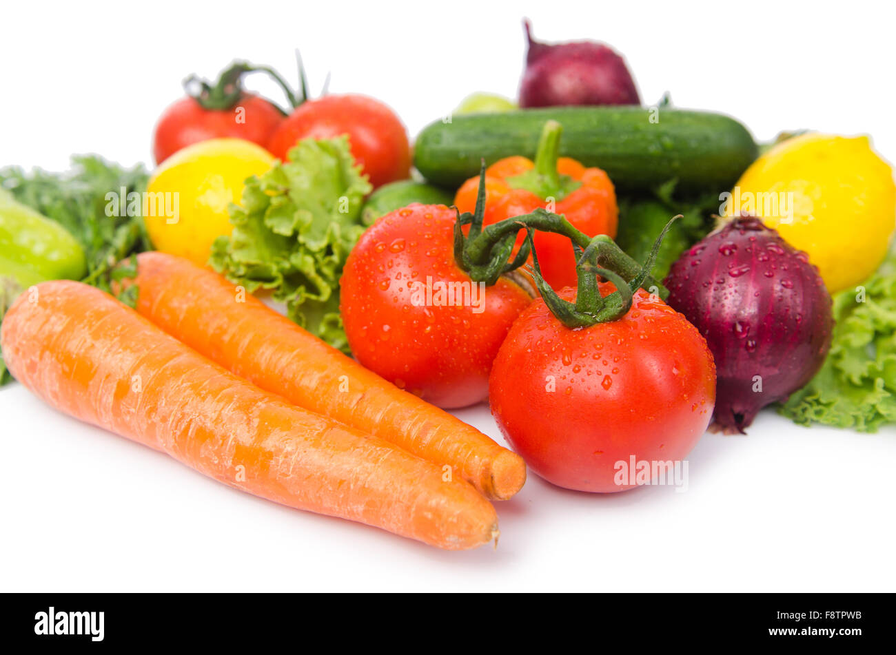 Assorted vegetables isolated on the white Stock Photo - Alamy