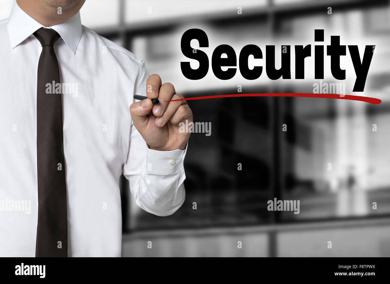 Security is written by businessman background concept Stock Photo - Alamy