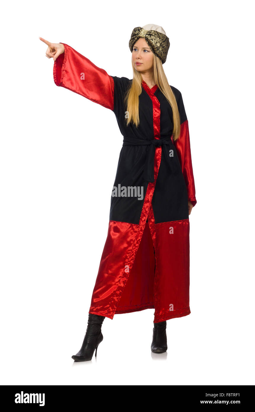 Female magician isolated on white Stock Photo - Alamy