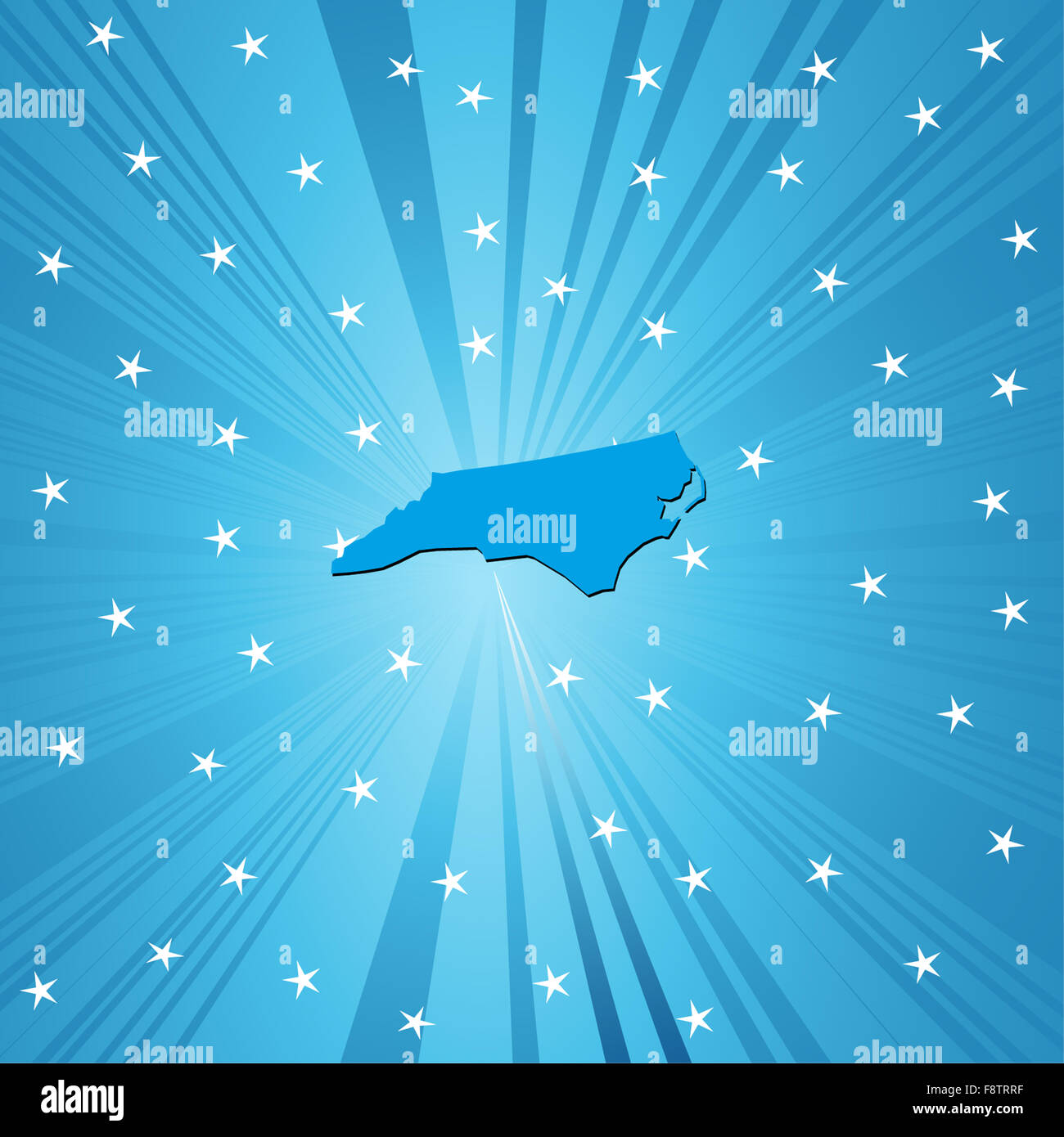 Blue map of North Carolina Stock Photo - Alamy