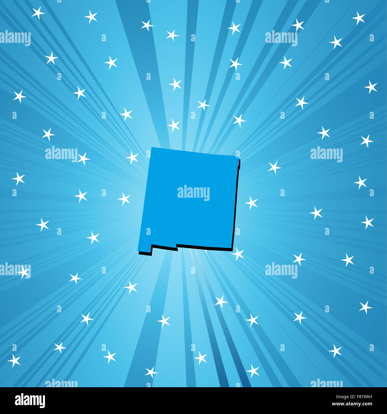 Blue map of New Mexico Stock Photo - Alamy