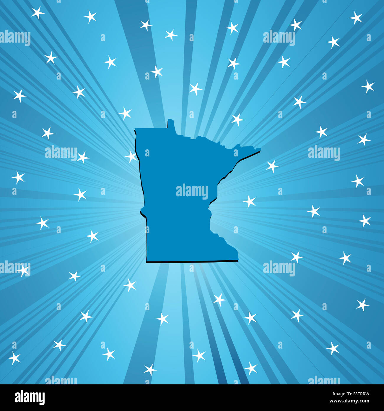 Blue Minnesota map Stock Photo - Alamy