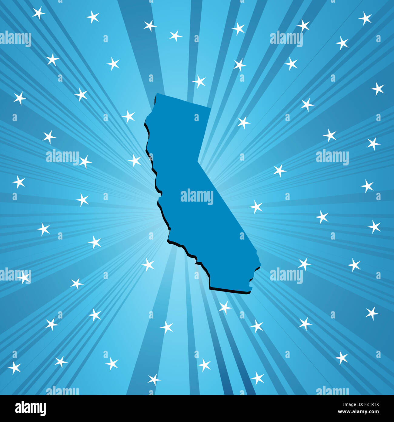 Blue California map Stock Photo - Alamy