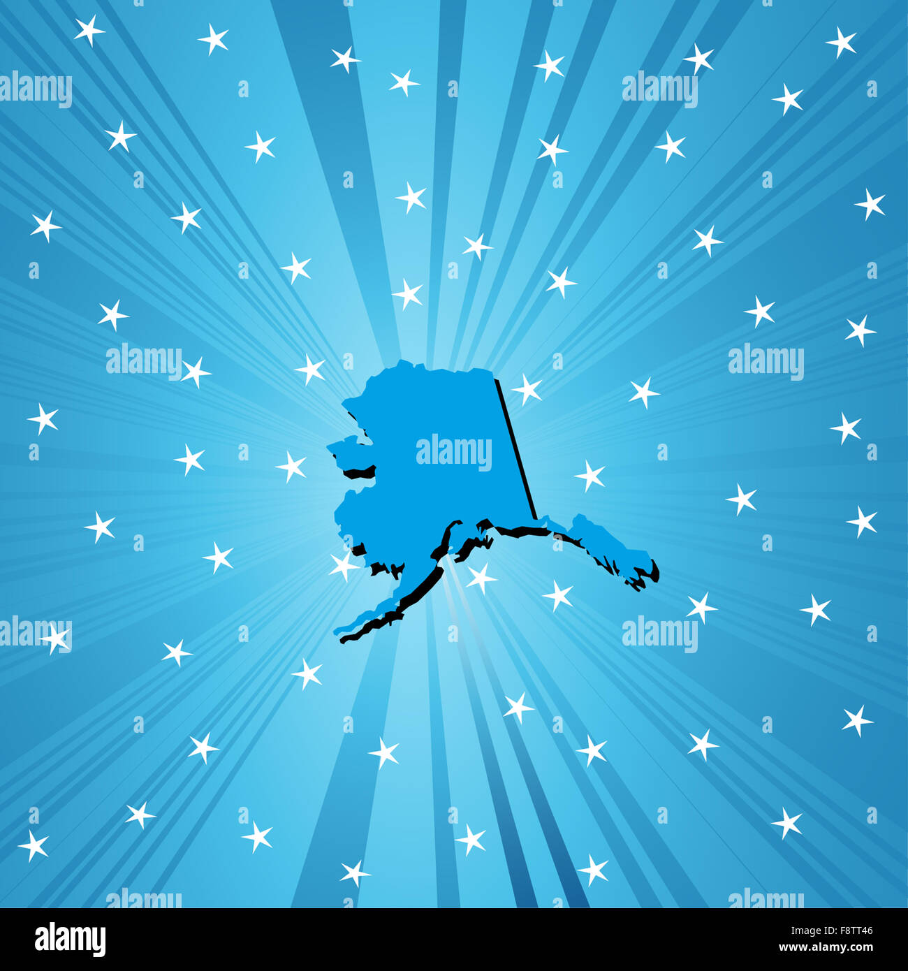 Blue map of Alaska Stock Photo - Alamy