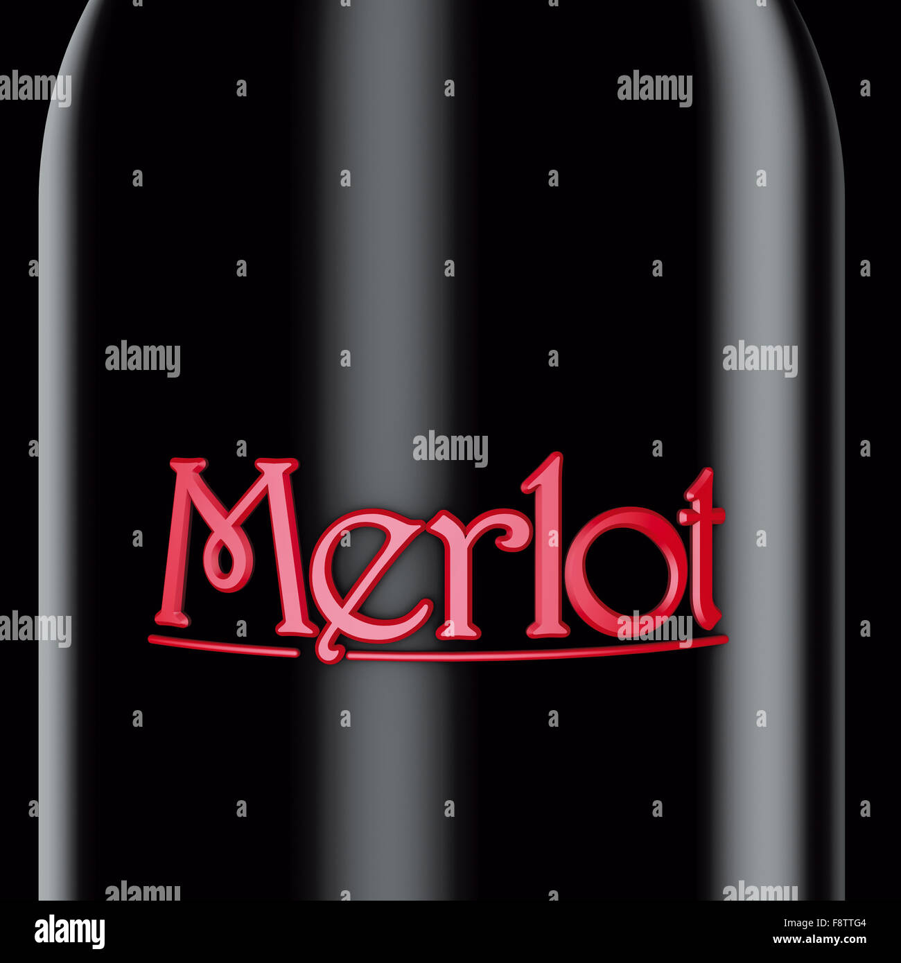Black bottle Merlot Stock Photo - Alamy