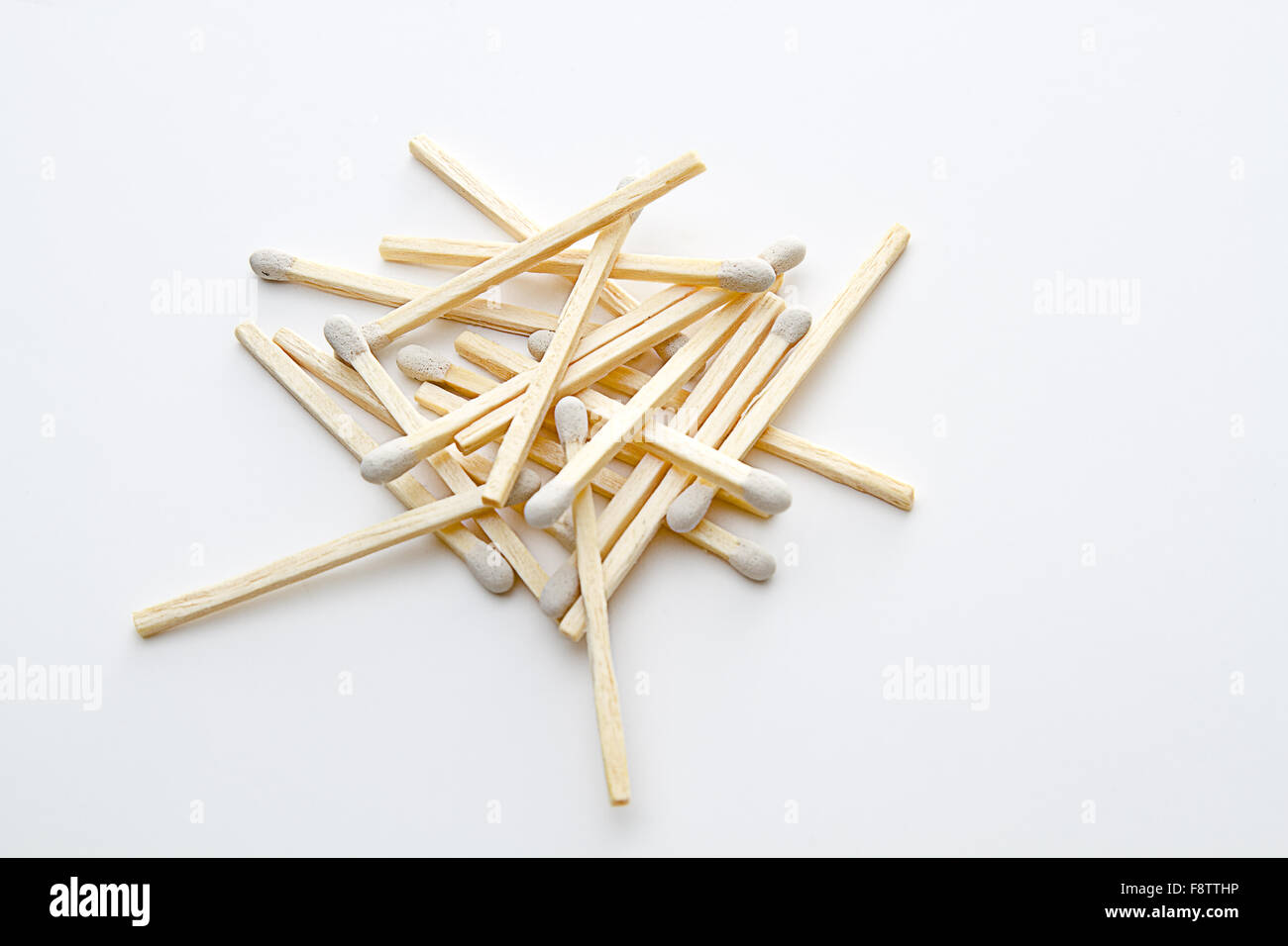 Stack of white tip matches Stock Photo - Alamy
