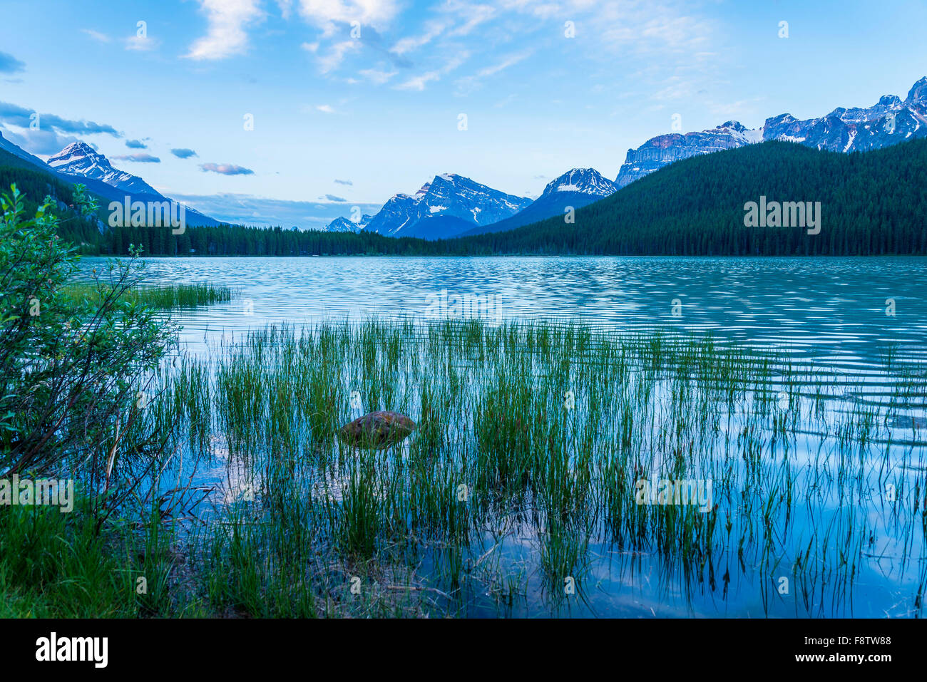 Lower Waterfowl Lake, Banff National Park, Alberta, Canada Stock Photo ...