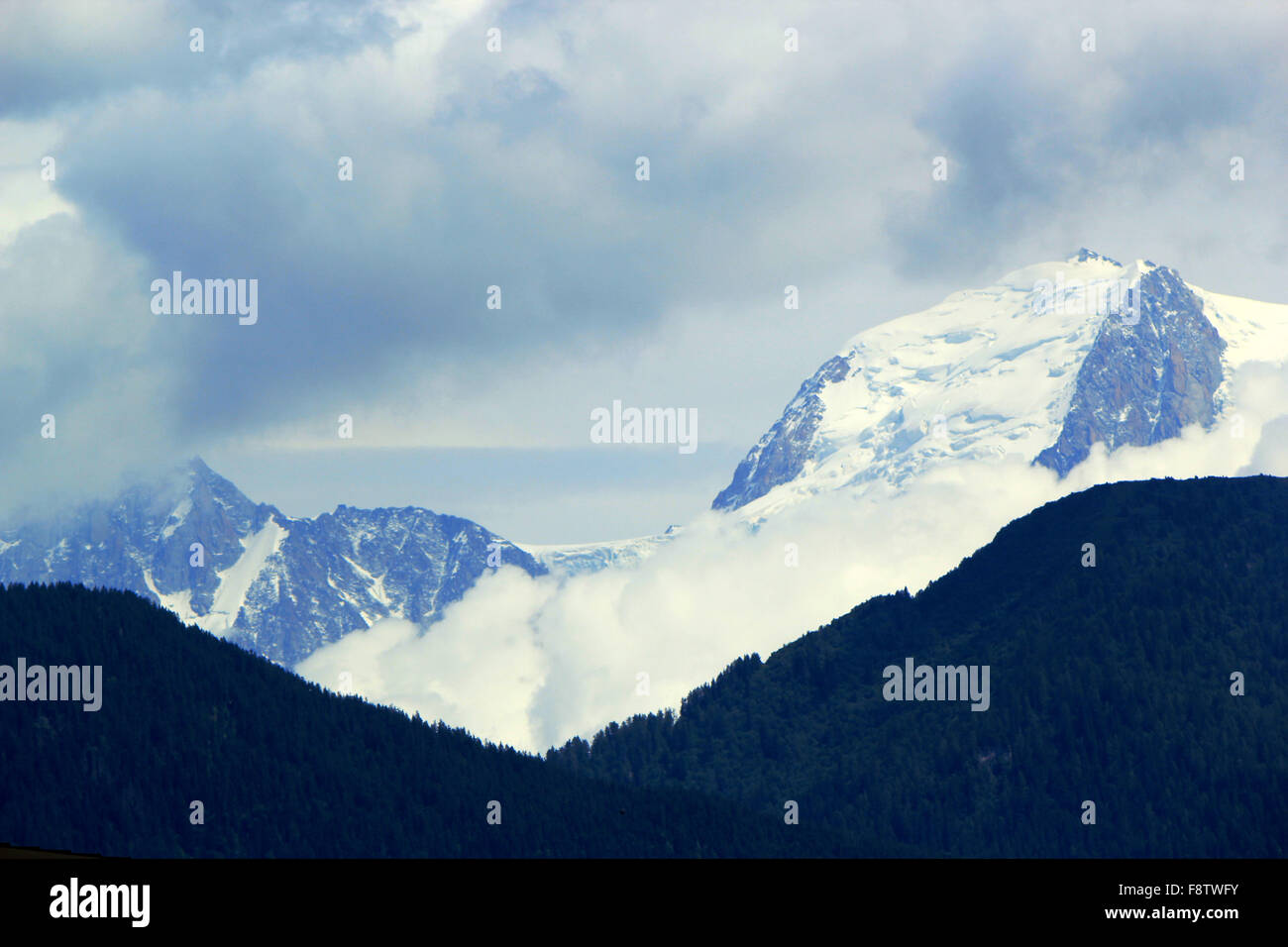 Snowy mountain in the Alps Stock Photo - Alamy