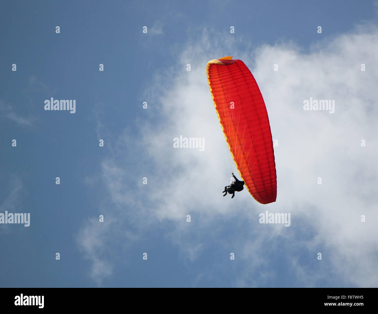 Paraglider with red canopy hi-res stock photography and images - Alamy