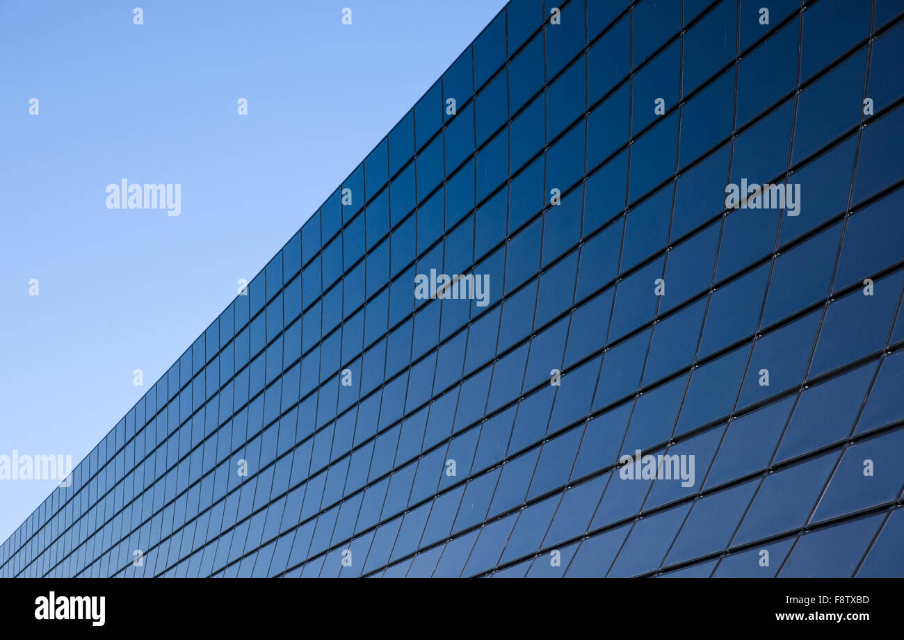 Modern building facade with black glass Stock Photo - Alamy
