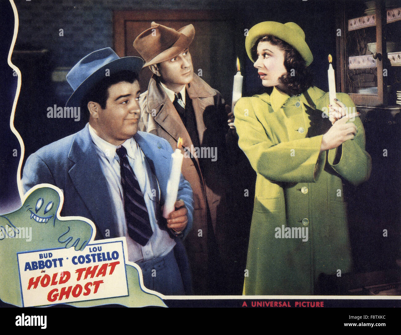 HOLD THAT GHOST 1941 Universal film with from left: Lou Costello, Bud Abbott, Joan Davis Stock ...
