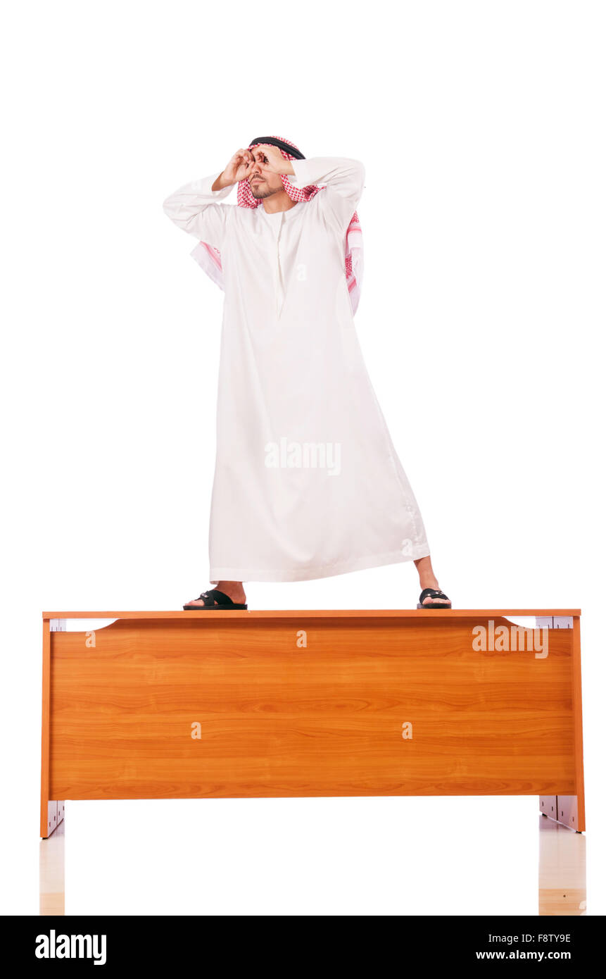 Arab man sitting at his desk Stock Photo - Alamy