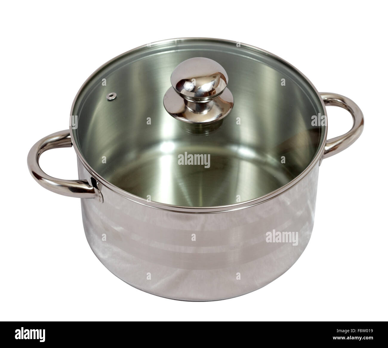 Stainless steel cooking pot. Isolated on white Stock Photo - Alamy