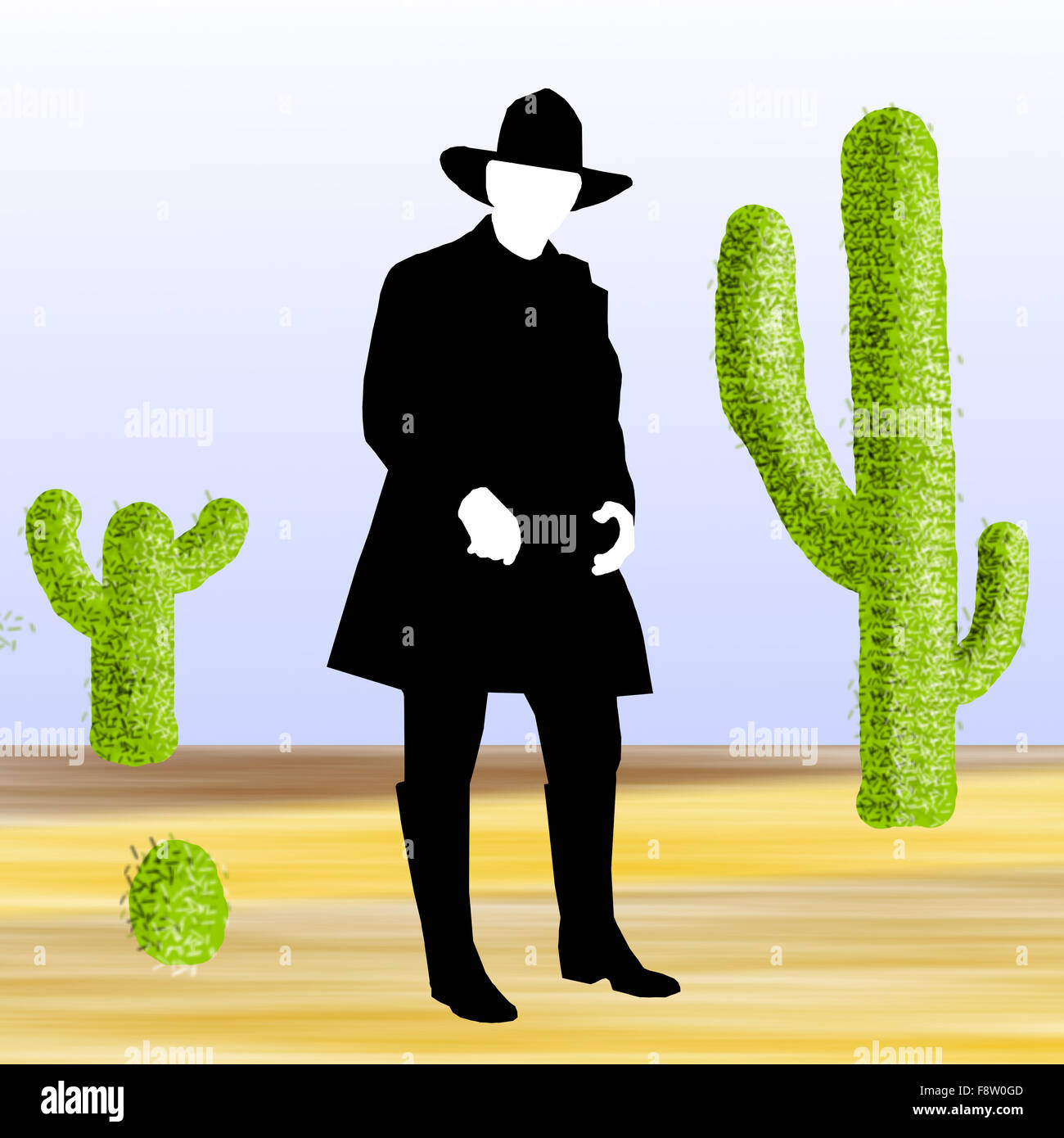 Cowboy in Desert Stock Photo - Alamy