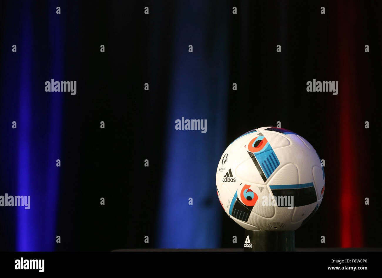 Paris, France. 11th Dec, 2015. The official UEFA Euro 2016 soccer ball ...