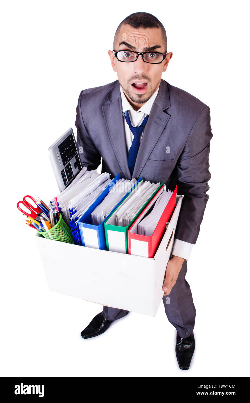 Young man box stuff Cut Out Stock Images & Pictures - Alamy