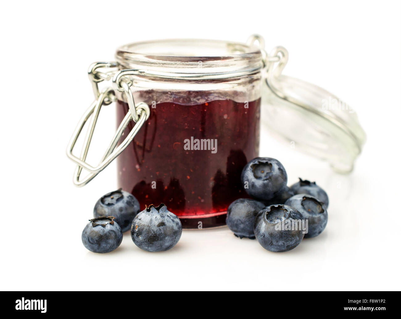 Blueberry jam in a glass jar hi-res stock photography and images - Alamy