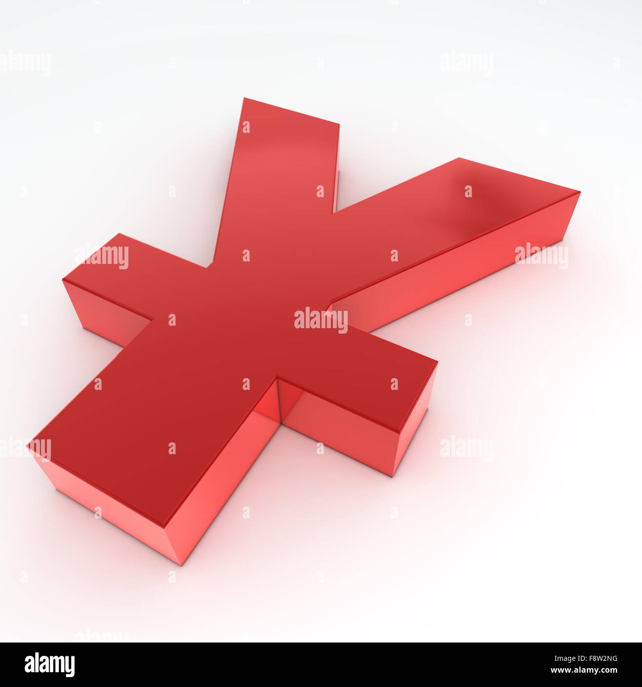 Red Shiny Yen Symbol Stock Photo - Alamy