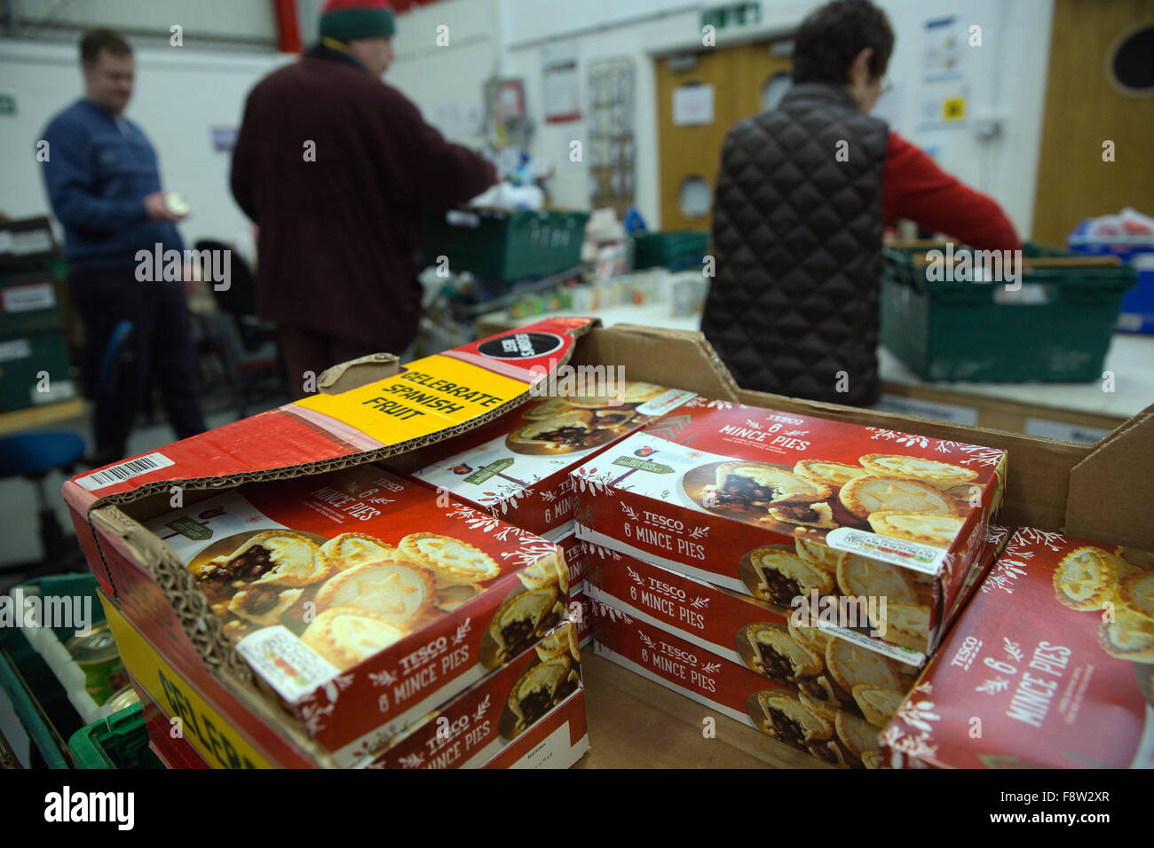 Slough, UK. 11th December, 2015. Volunteers prepare deliveries at ...